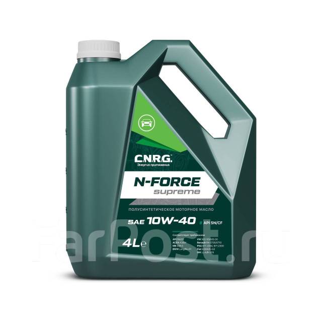 Масло моторное N-Force Supreme SN/CF/A3/B4 10W40 п/синт.4л CNRG CNRG ...