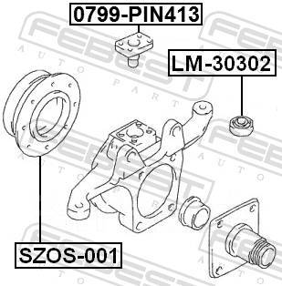Палец поворотного кулака Suzuki Jimny SN413 1998- 0799-PIN413 Febest ...