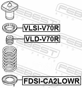 Проставка Задней Пружины Верхняя Febest 1521249 VLSI-V70R Febest ...