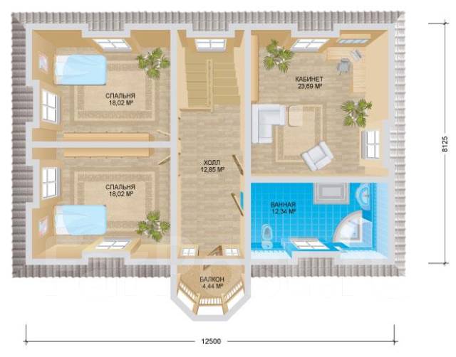 Проект дома Венеция, 200-300 кв. м. 186,0 кв. м. 207,0 кв. м. 2 этажа ...