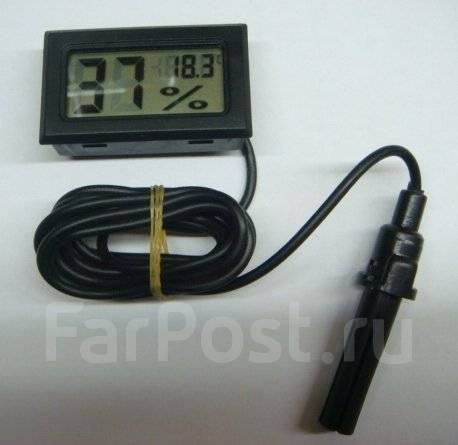 Встраиваемый термометр гигрометр 48х28мм с внешним датчиком. Новый, в ...