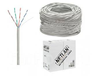Акция! Кабель Netlan 100% медь витая пара UTP 4 пары Кат5e, внутр 305m - Сетевое и серверное ...
