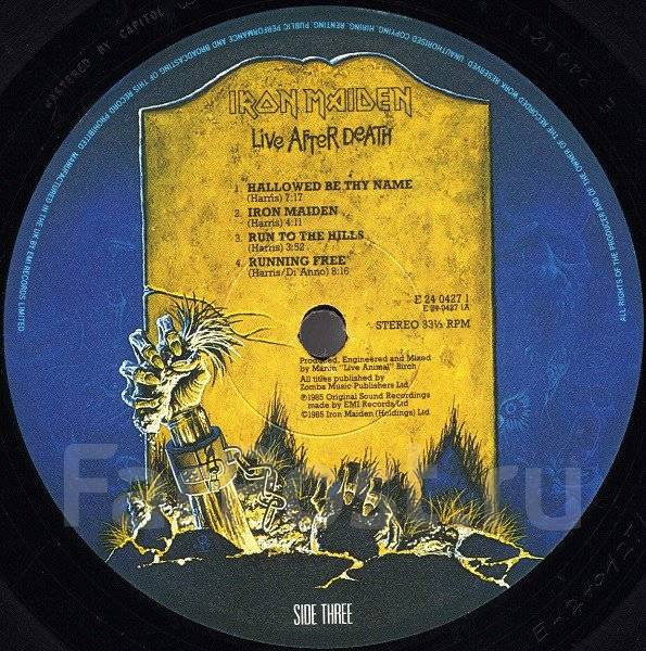 Винил. Iron Maiden – Live After Death (2LP, Album, Gatefold) 1985 UK ...