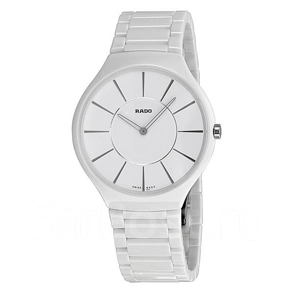 Часы женские Rado thinline керамика кварцевые. Белые, для женщин, новый ...