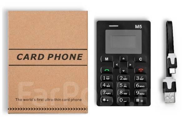 Телефон размером с визитку! Card Phone AIEK M5, черный, новый, в ...