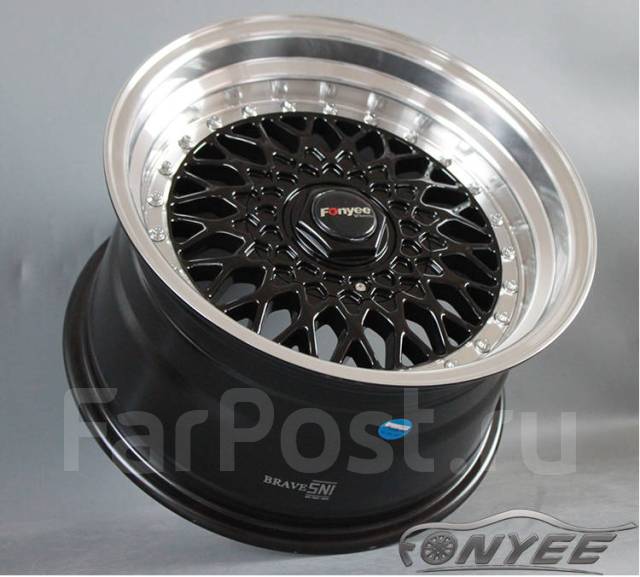 Новые диски BBS RS R18 5X112/114,3 ET30 J8 черный глянец + полированна ...