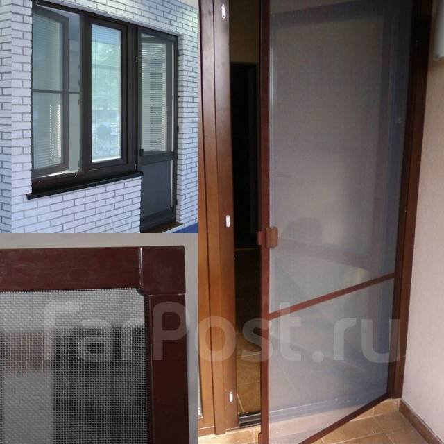 Антрацит (черно-серые) и коричневые москитные сетки на окна и двери ...