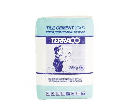 Клей для плитки Terraco Tail Cement 2000, белый 25 кг, в наличии. Цена ...