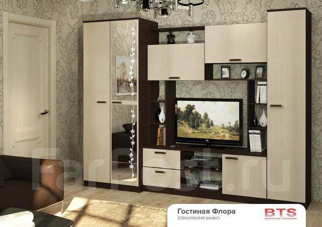 Акция! Стенка гостиная "Флора", цвет венге/лоредо 2700*2100, новый, в ...