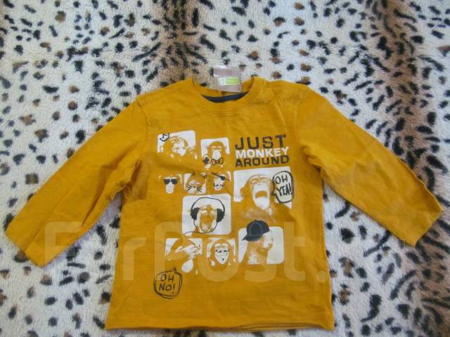 Лонгслив фирменный. Новый. С этикеткой. Горчичный. 100% хлопок ...