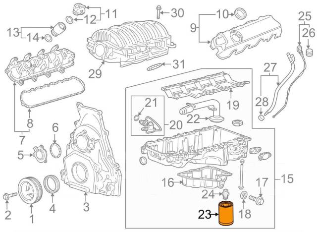 Фильтр масляный Cadillac, Chevrolet, OPEL, Lincoln Original в наличии ...