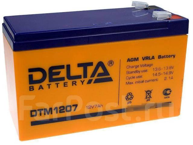 Аккумулятор Delta DTM 1207 (для ИБП и ОПС) - Корпуса, блоки питания ...