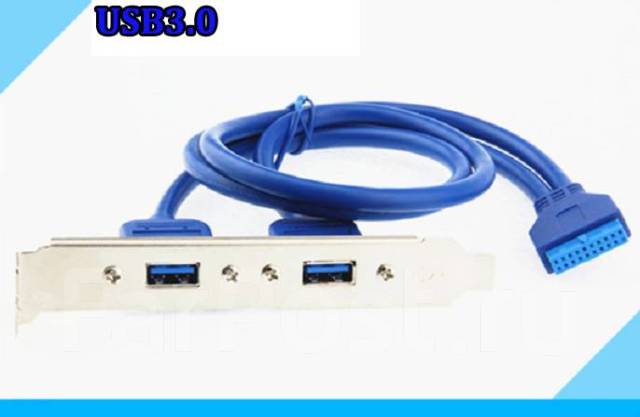 Планка на заднюю панель корпуса ПК [USB3.0*2 шт] каб - 55 см, новый, в ...