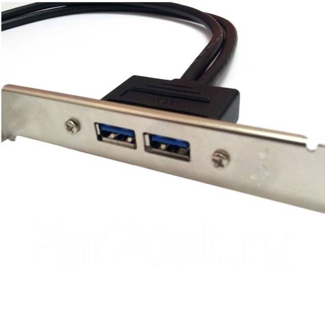 Планка на заднюю панель корпуса ПК [USB3.0*2 шт] каб - 55 см, новый, в ...