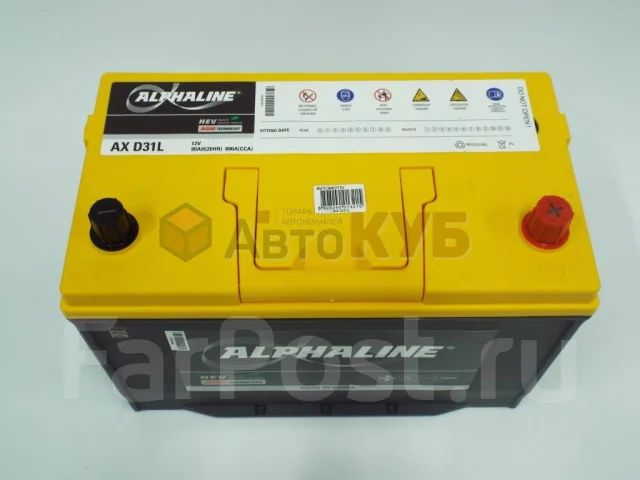 Аккумулятор Alphaline AGM D31L 90А/ч 800А, обратная (левое), 90 А.ч ...