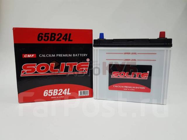 Аккумулятор Solite 65B24L 50А/ч 470А, кальциевый, обратная (левое), 50 А.ч. китай, новый, под ...