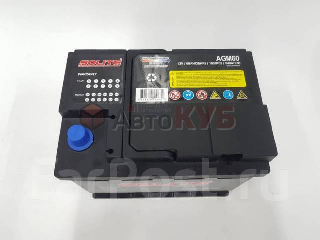 Аккумулятор Solite AGM60 (LN2) 60А/ч 640А, обратная (левое), 60 А.ч ...