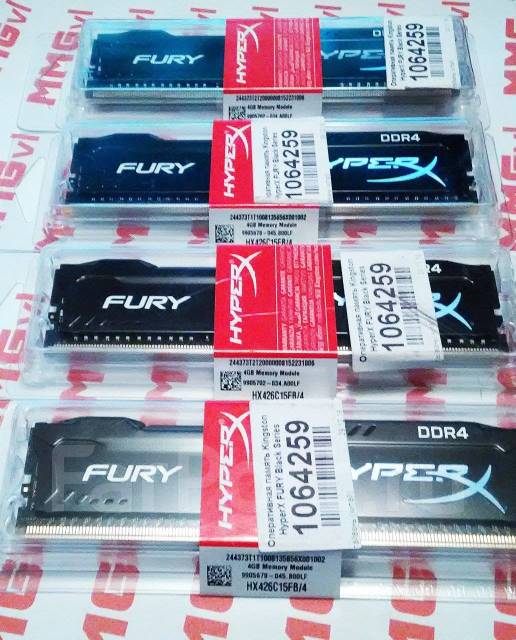 Оперативная память Kingston HyperX Fury DDR4 (4 Гб, 2666 МГц ...