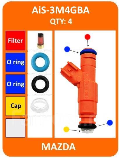 Ремкомплект на 4 инжектора (LFDE) = Mazda L309-13-250A, 3M4GBA, купить ...