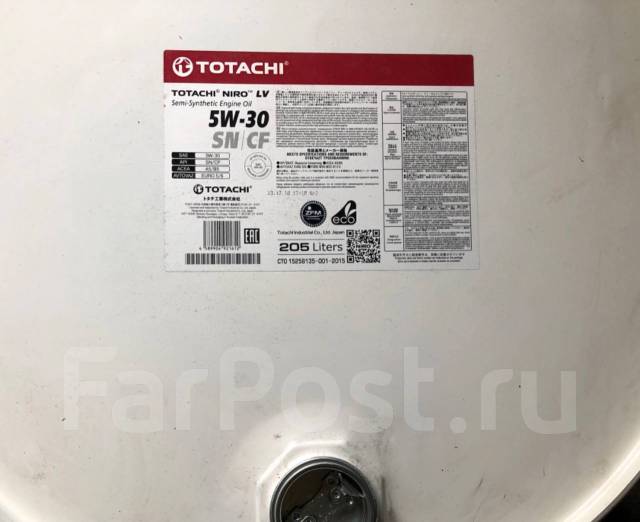Totachi Niro LV 5W30, API SN полусинтетическое моторное масло, 1,00 л ...