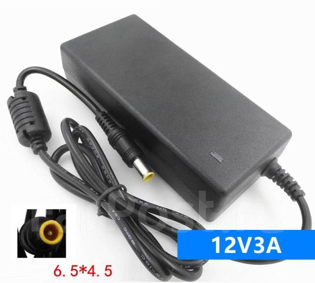 Блок питания, адаптер AC/DC Adapter 12В 3А, коннектор 6,5 x 4,5мм игла ...