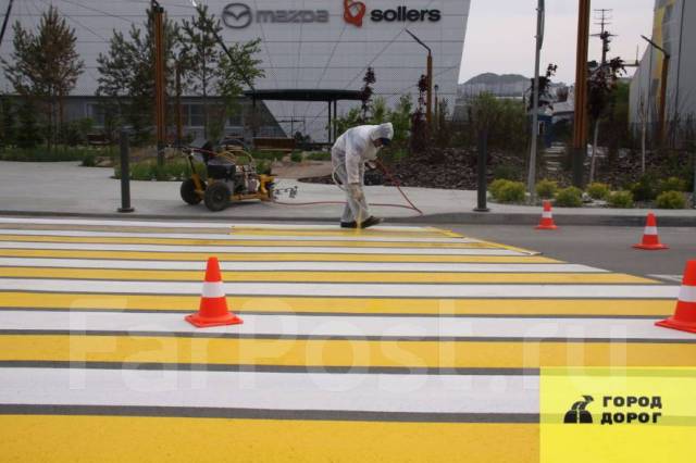 Нанесение дорожной разметки от 50 рублей за м/п. Разметка паркингов во ...