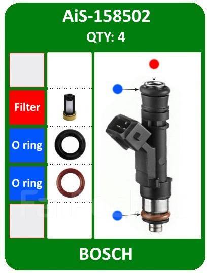 Ремкомплект на 4 инжектора = Bosch 0280158502, 0280158207, 0280158181 ...