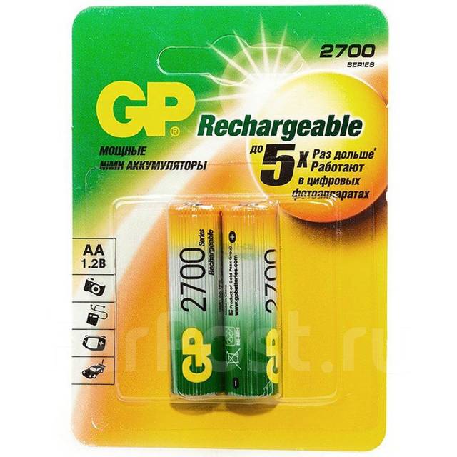 Аккумулятор GP 2700mAh тип АА 1,2V, новый, в наличии. Цена: 490₽ во ...