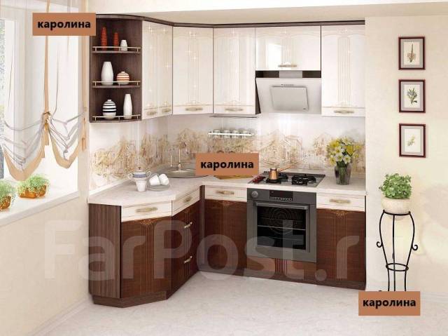 Кухонный гарнитур угловой Каролина 15 (ширина 150х200 см). Модули ...