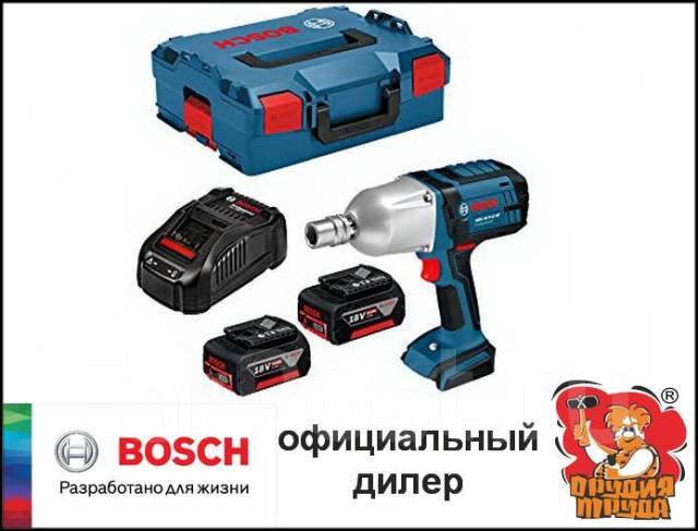 Гайковерт аккумуляторный "Bosch" GDS 18 V-Li HT (18V x 5,0 Ah), новый ...