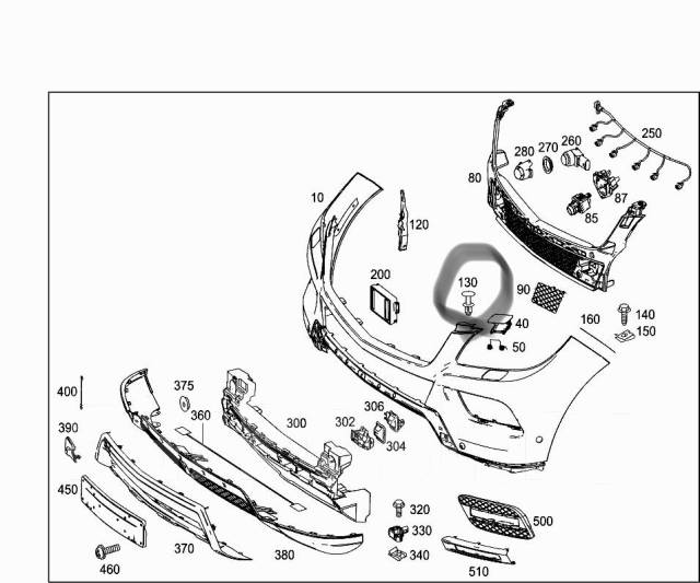 Клипса крепления решетки радиатора Mercedes A0009917240 купить в ...