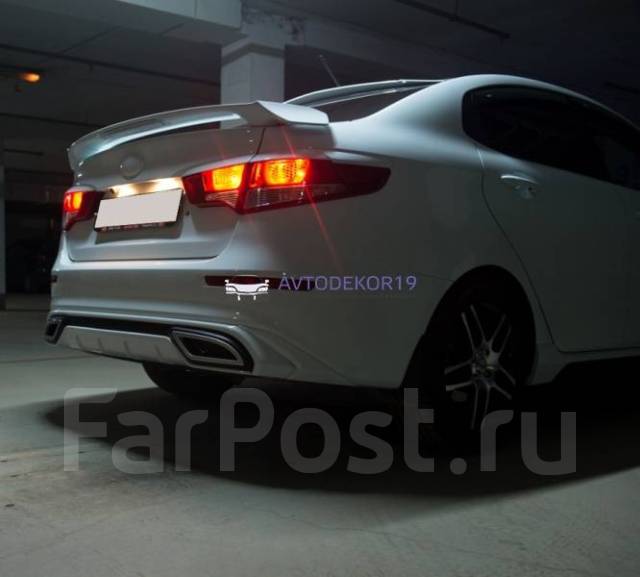 Накладка GT на задний бампер KIA RIO 3 (Киа Рио 3) рестайл 2015г-выше ...