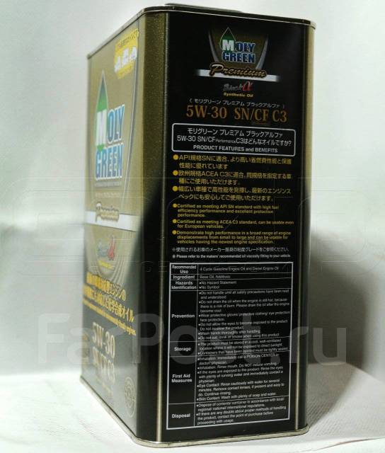 Масло Molygreen Premium Black alfa SN/CF C3 5W-30 4 литра ...
