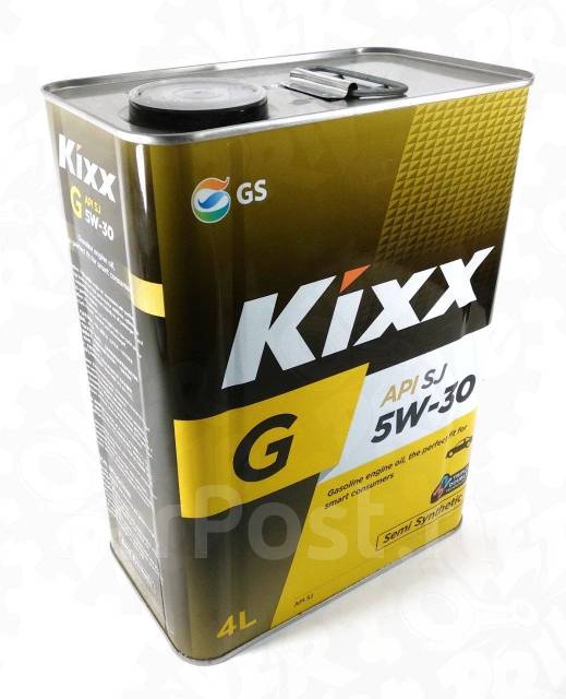 Масло моторное полусинтетическое KIXX G 5W-30 SJ 4 литра Корея, 4,00 л ...
