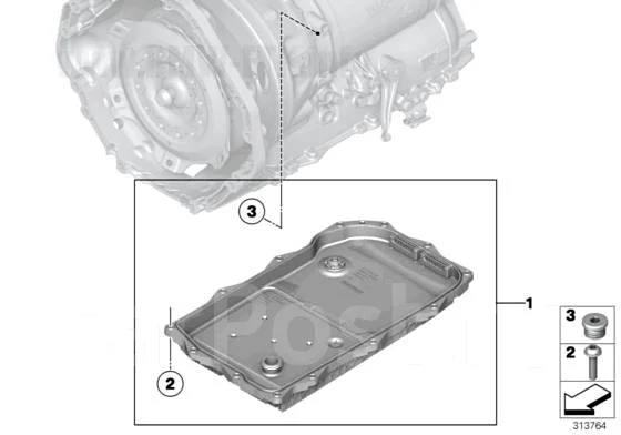 Поддон АКПП с фильтром BMW 24115A13115, ZF 1087298364 купить в ...