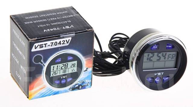 Часы, термометр и вольтметр VST-7042V купить в Хабаровске по цене: 950 ...