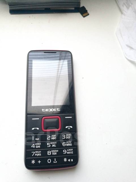 Звонилка 2 сим, teXet, моноблок, красный, черный, Dual-SIM, Кнопочный, б/у, в наличии во ...
