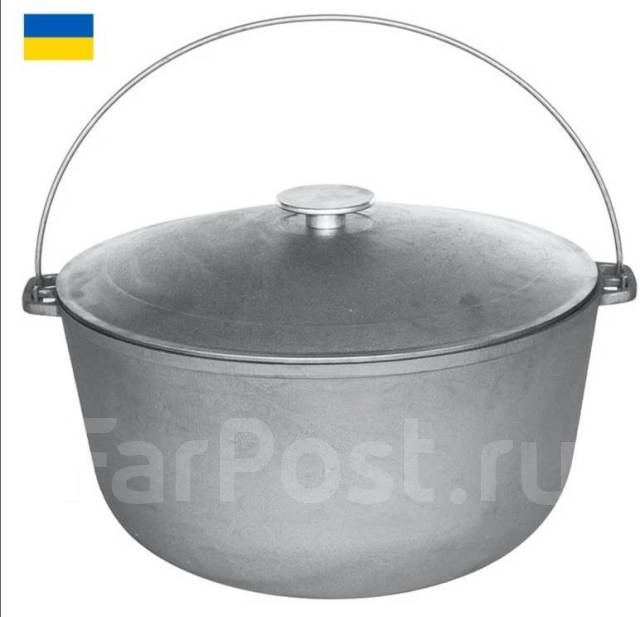 Казан чугунный 12 литров с чугунной крышкой - Сад и огород во Владивостоке