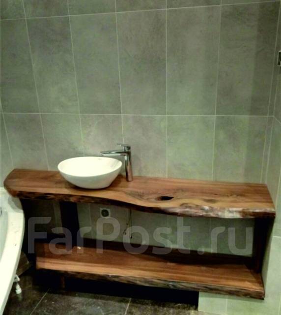 Тумба под раковину в ванную комнату из массива дерева Слэб, новый во ...