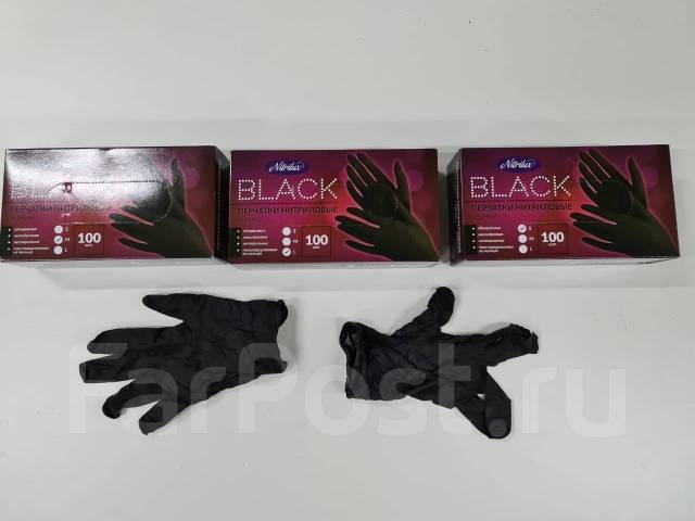 Перчатки нитриловые черные Nitrilux Black размер L. M. S, новый, в ...