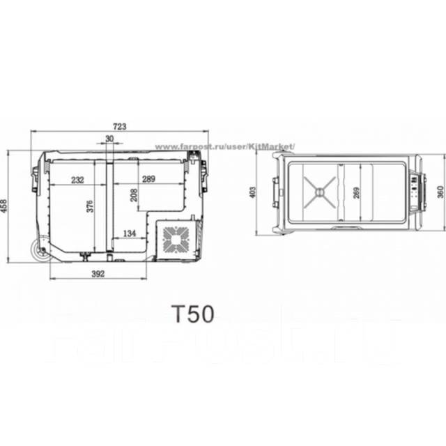 Компрессорный автохолодильник Alpicool T60 (60л) 12/24/220В с Сетками ...