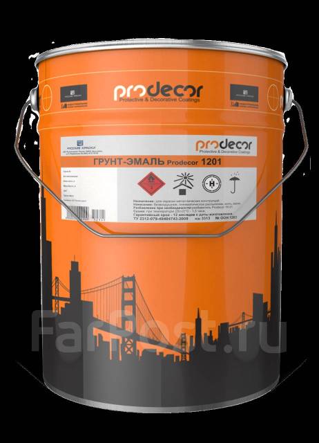 Грунт-эмаль алкидная Prodecor 1201 быстросохнущая Колеровка по RAL, в наличии во Владивостоке