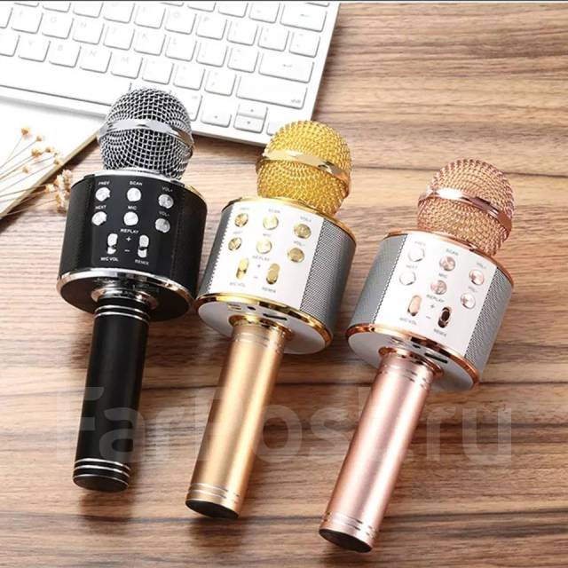 Микрофон караоке bluetooth колонка + микрофон, новый, в наличии. Цена ...