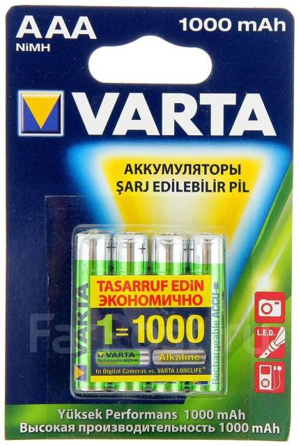 Батарейка Аккумулятор Varta тип ААА 1000mAh (5703), новый, в наличии ...