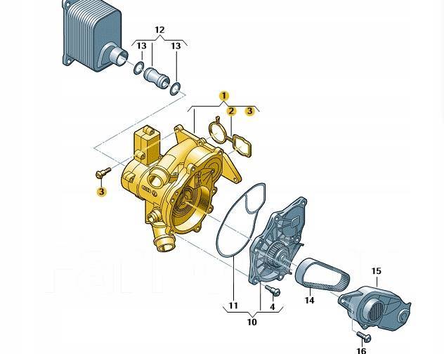 Насос водяной 1.8-2.0TFSI 13- VAG 06L121111H купить в Хабаровске по ...