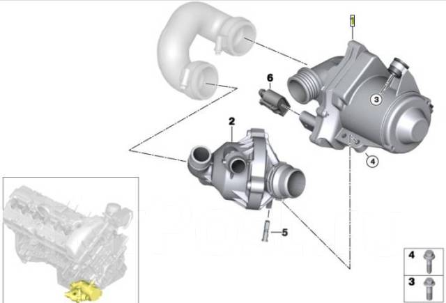 Помпа водяная (насос) BMW X5 e70 11517568595 купить в Хабаровске по ...
