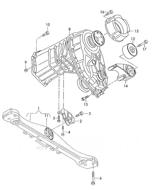 Опора АКПП Audi Q7 VW Touareg Porsche VAG 7L0399249C, 95537505730 ...