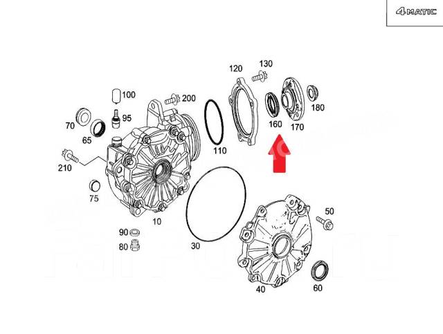 Сальник хвостовика фланца кардана 40x65x10/15 Mercedes A0169975146 ...