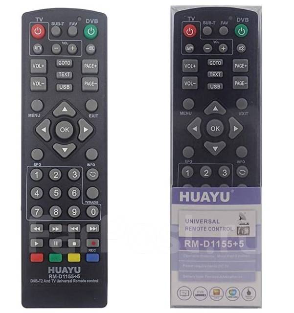 Универсальный пульт ДУ для DVB-T2+TV Huayu RM-D1155+5 X-Gamer, новый, в ...