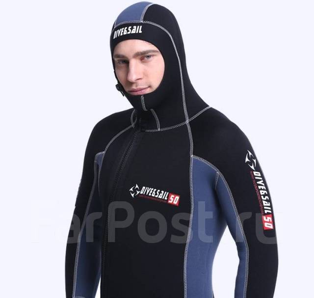 Гидрокостюм 5 мм мокрого типа DIVE&SAIL раздельный с капюшоном, новый ...